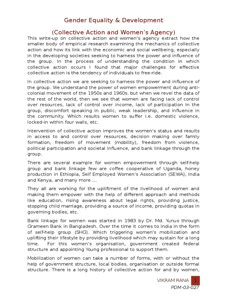 Gender Equality & Development - Vikram Rana - Pdm0327 | PDF ...