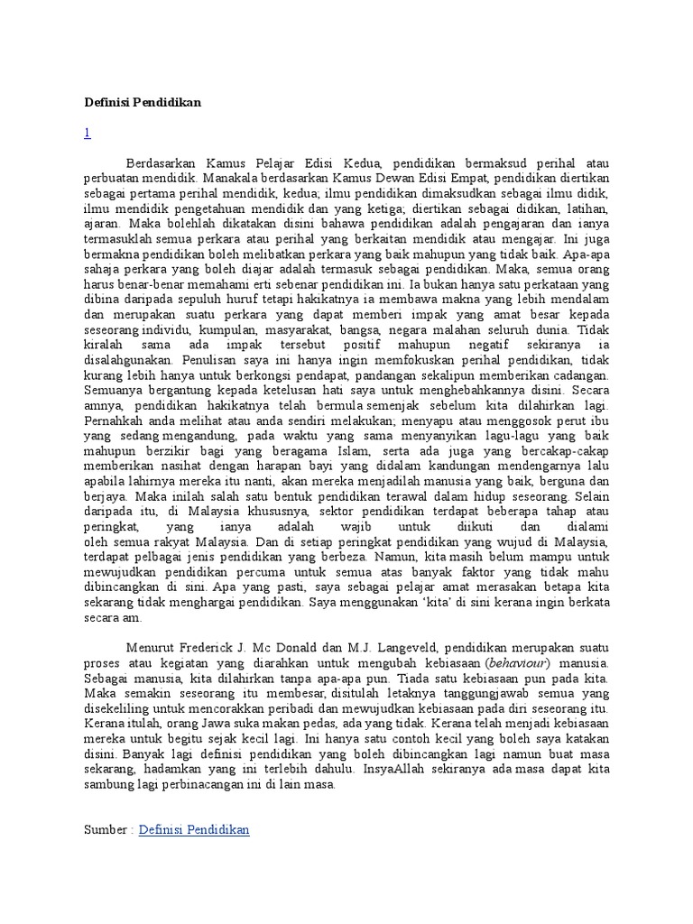 Definisi Pendidikan | PDF