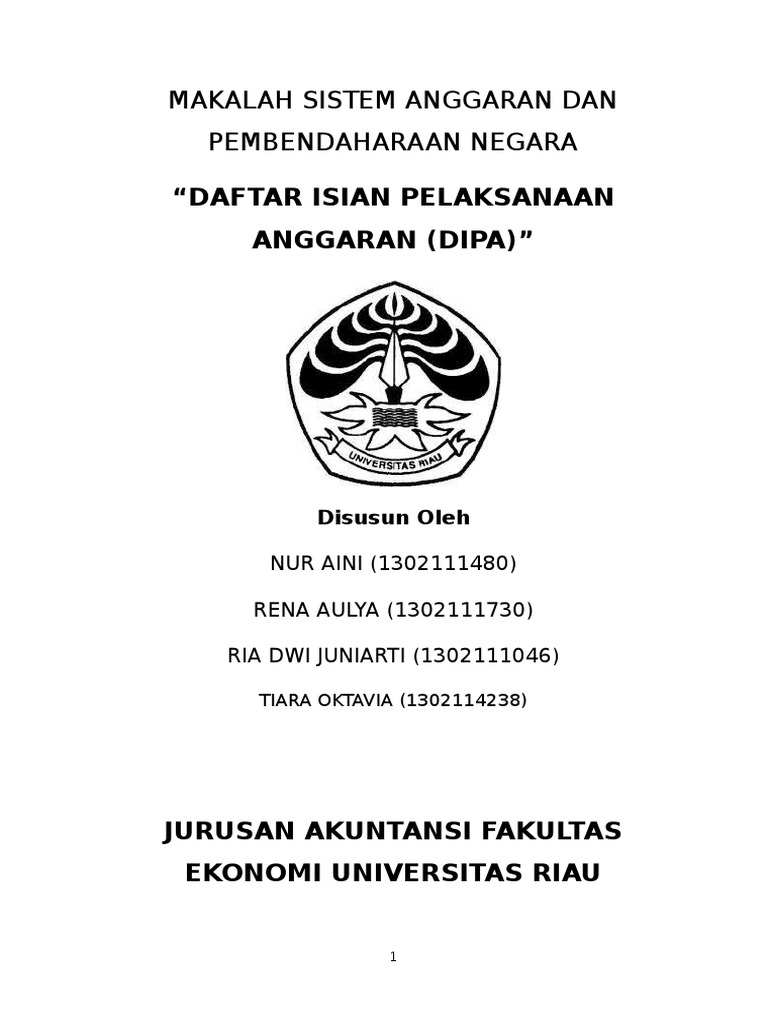 Pengertian dan Fungsi DIPA dalam Anggaran | PDF | Pengelolaan Keuangan ...