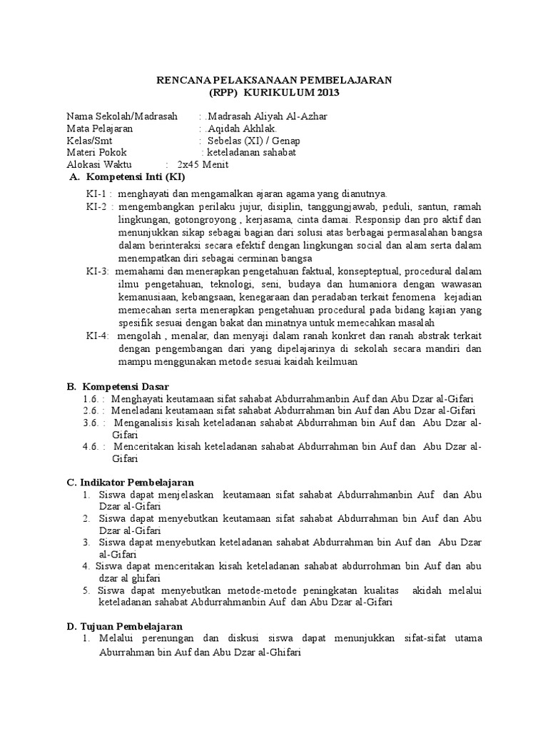 RPP KD 6 Genap | PDF