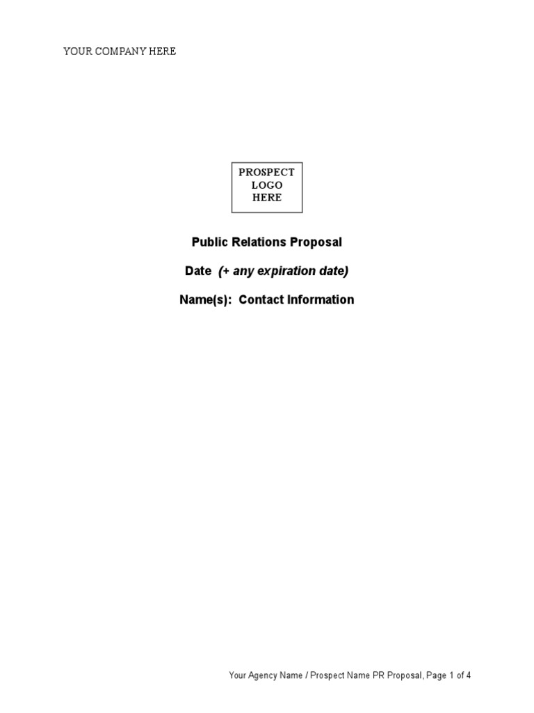 PR Proposal Template | Download Free PDF | Public Relations | Communication