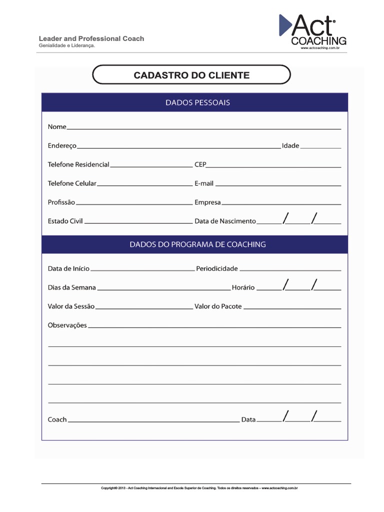 Cadastro Do Cliente | PDF