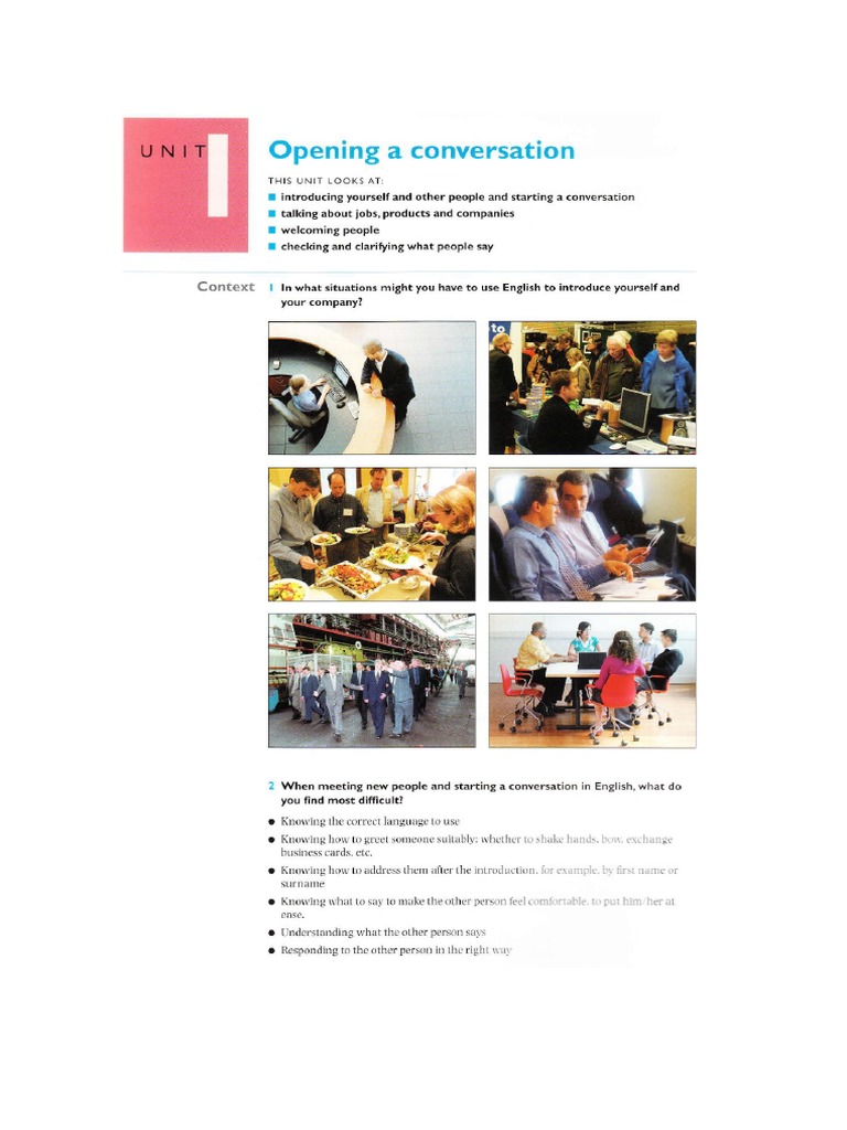 Opening A Conversation | PDF