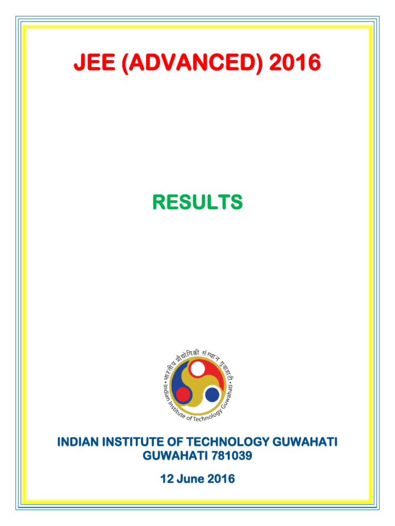 JEE Advanced 2016 Results Overview | PDF | Statistics Of Education ...
