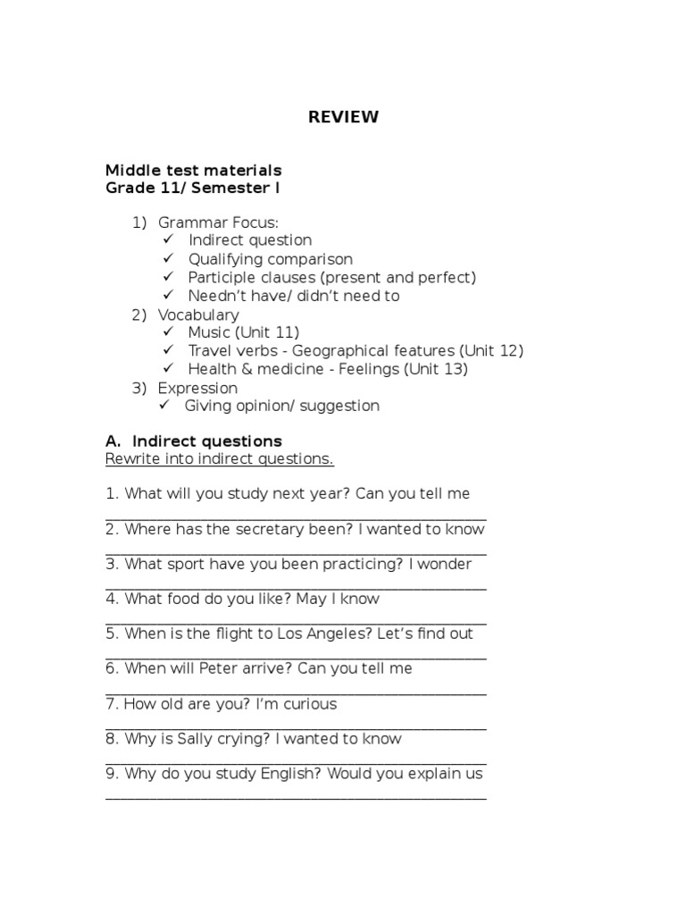 Review Pre Mid Test SM 1 Xi | PDF | Language Arts & Discipline | Art