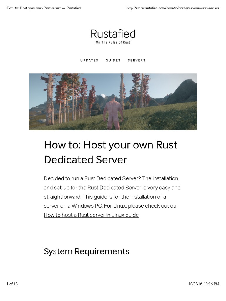 How To: Host Your Own Rust Server - Rustafied | PDF | Command Line Interface | Server (Computing)