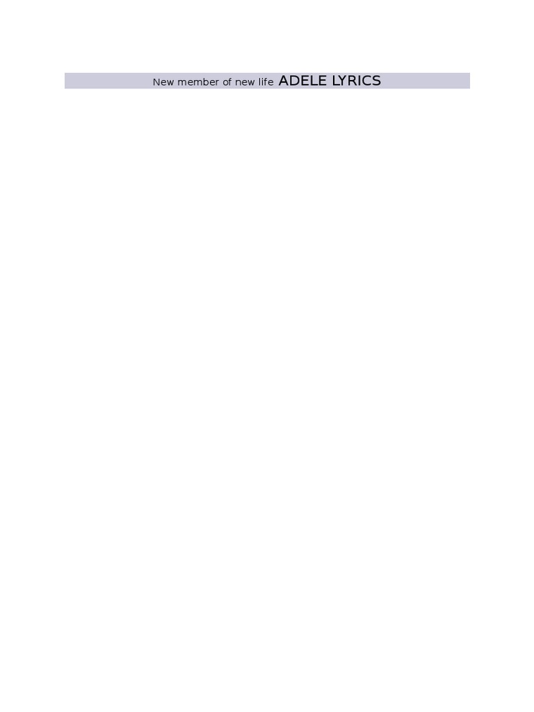 Adele's "River Lea" Lyrics | PDF