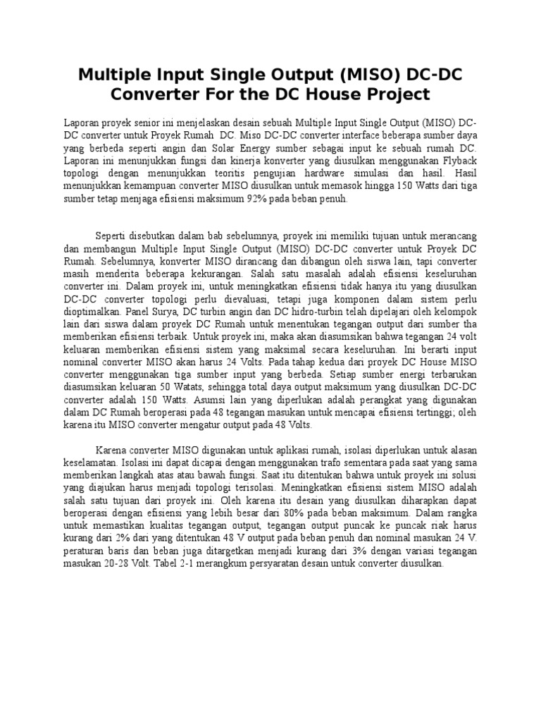 Multiple Input Single Output | PDF