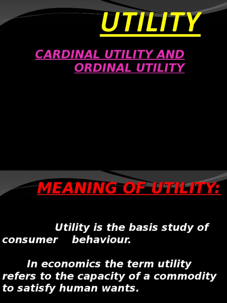 Cardinal and Ordinal Utility | PDF | Utility | Scientific Theories