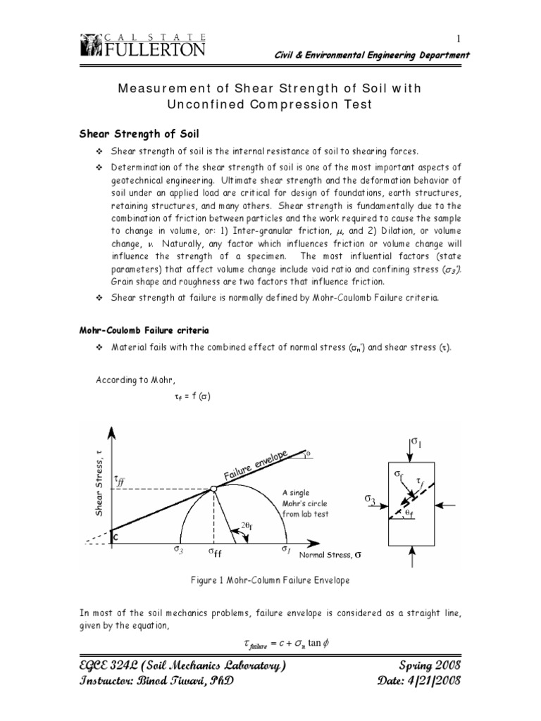 Unconfined Compression Test | Strength Of Materials | Soil Mechanics