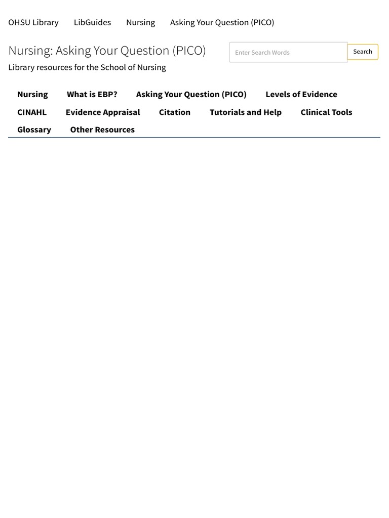 Understanding PICO in Nursing Research | PDF | Medical Diagnosis ...