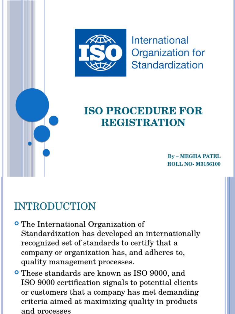Iso Procedure For Registration | PDF