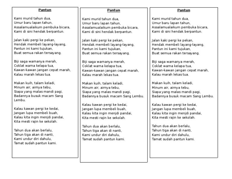 Pantun Tahun 2 | PDF