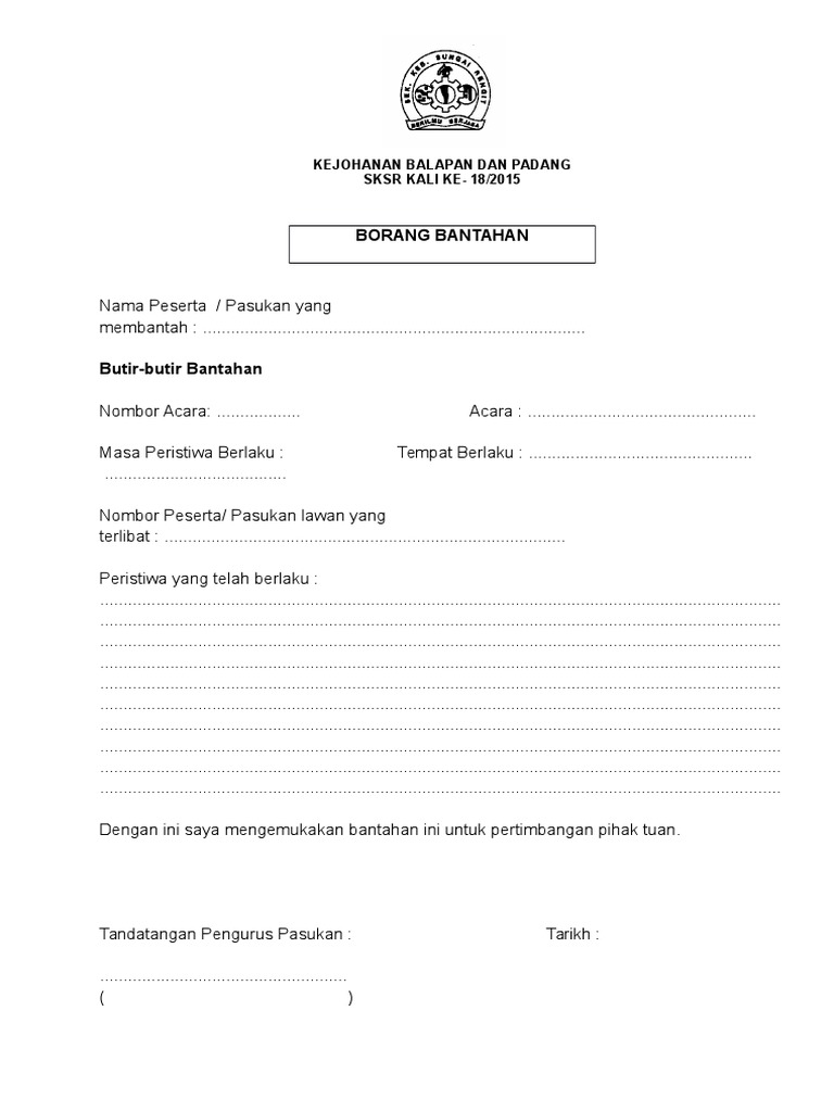 Borang Bantahan | PDF | Bisnis | Pengelolaan Keuangan & Uang