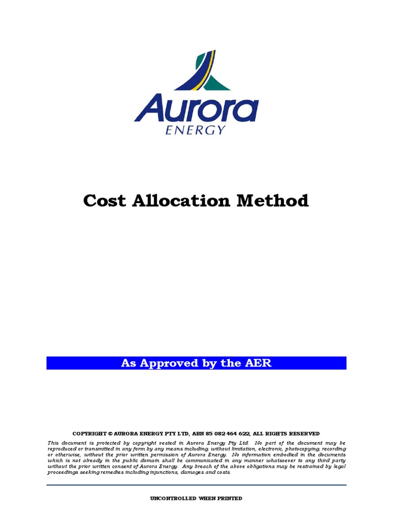 Aurora Cost Allocation Method | PDF | Audit | Financial Statement