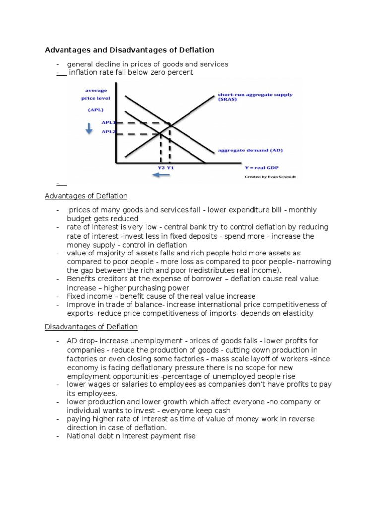 Advantages and Disadvantages of Deflation | Deflation | Inflation