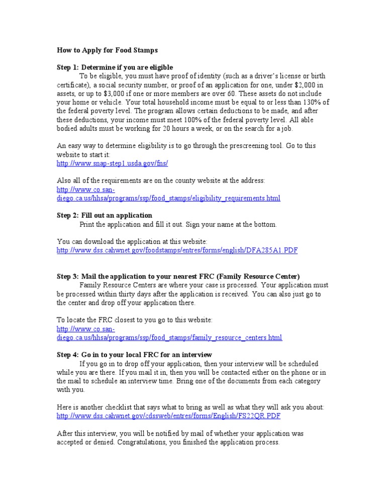Applying for Food Stamps Guide | PDF | Career & Growth