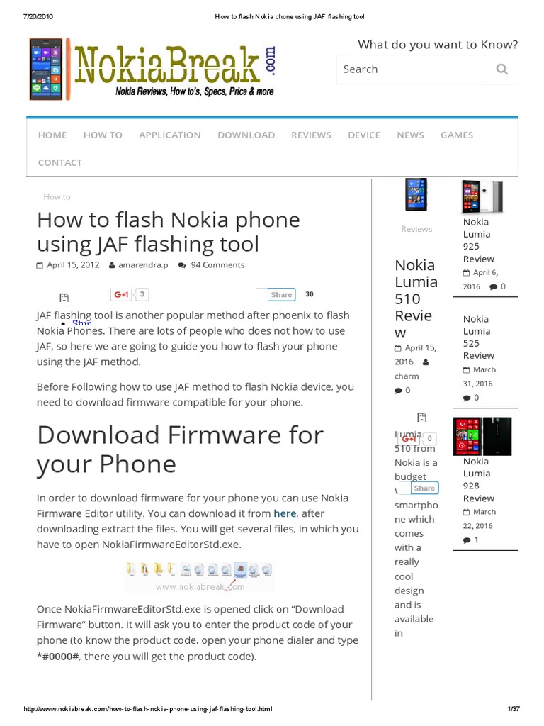 How To Flash Nokia Phone Using JAF Flashing Tool | PDF | Electronics ...