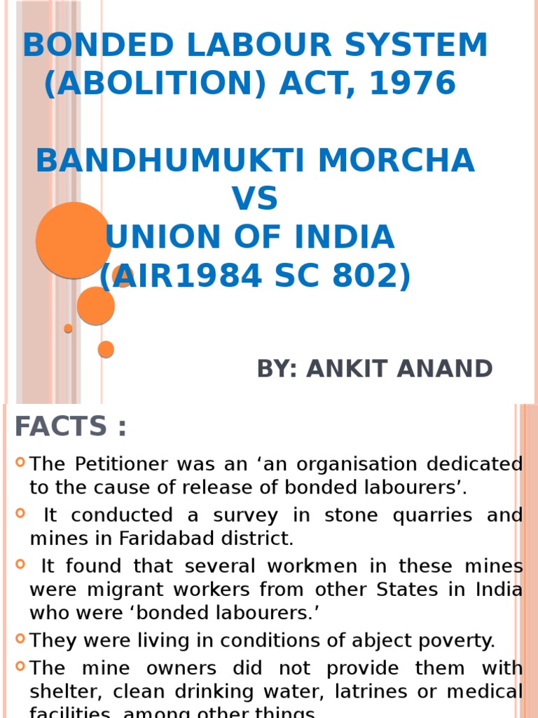 Bonded Labour System (Abolition) Act | PDF | Public Sphere | Public Law