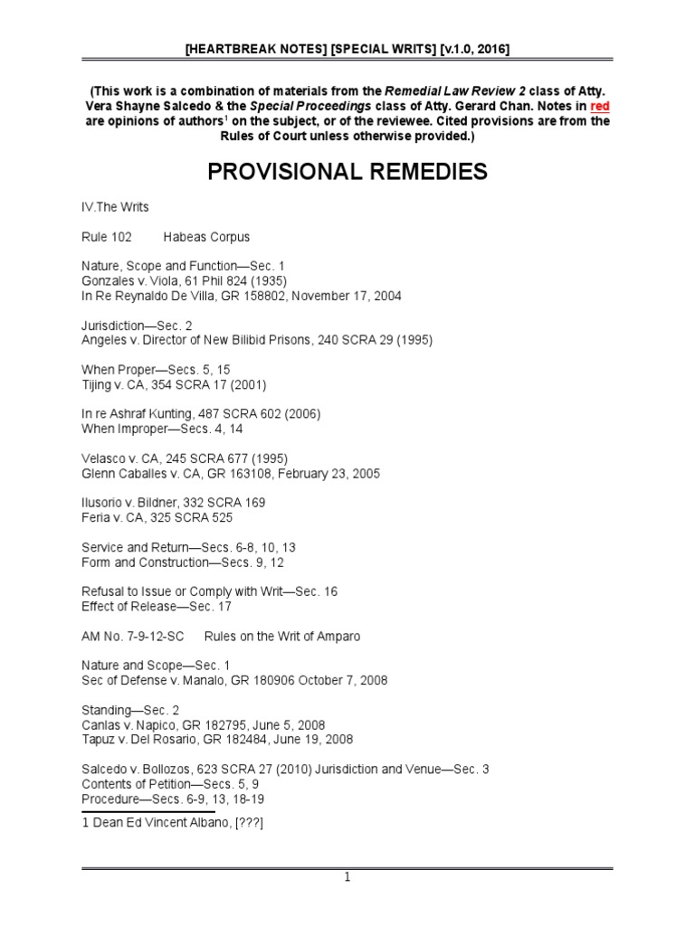 Special Writs and Temporary Protection Orders | PDF | Lawsuit | Mandamus