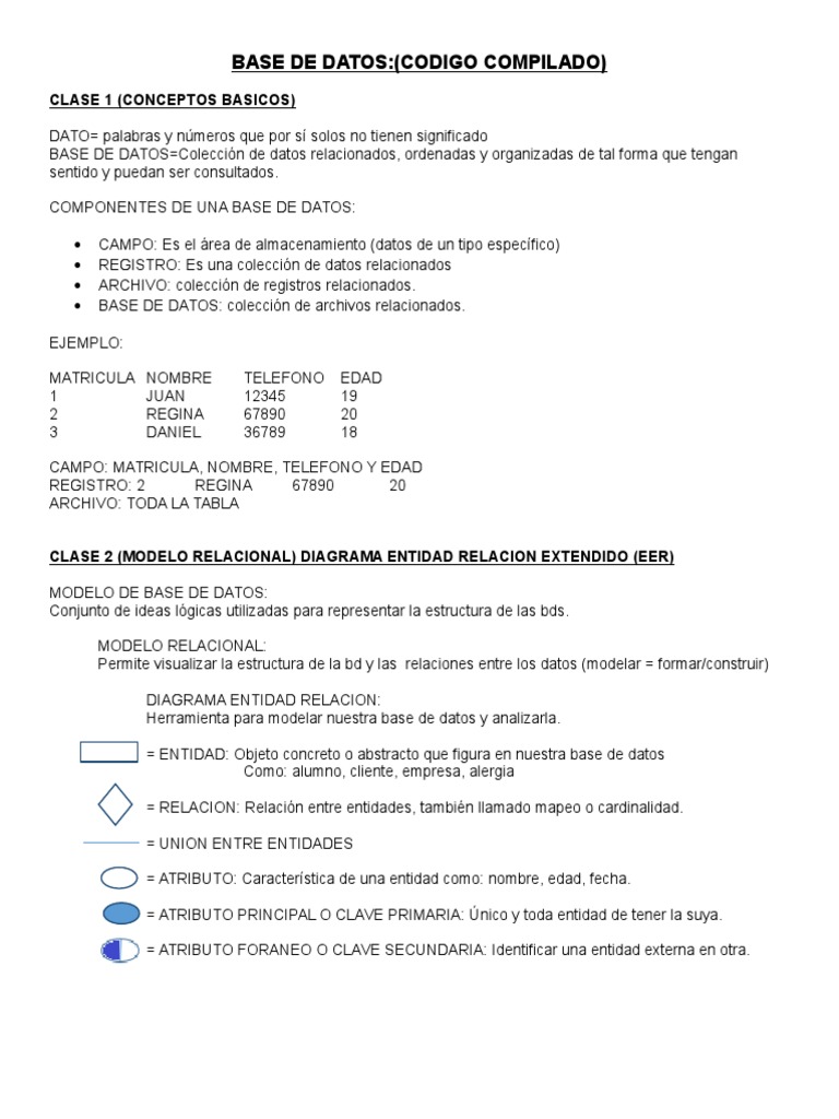 Base de Datos | PDF | SQL | Bases de datos