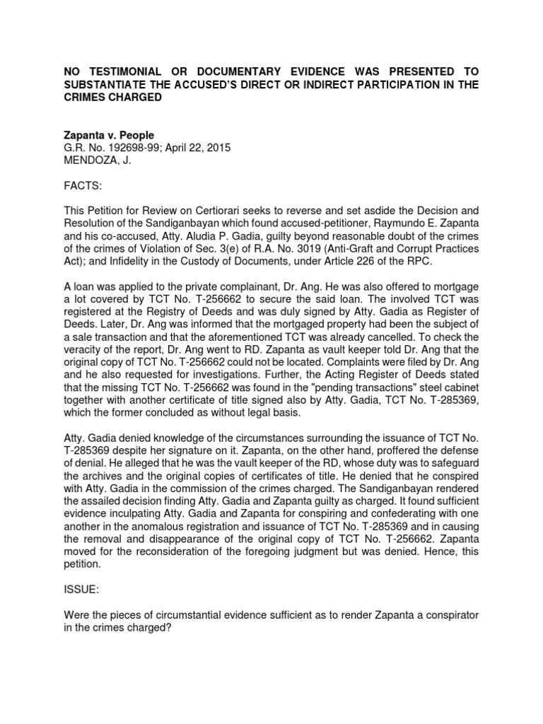 Zapanta v. People | PDF