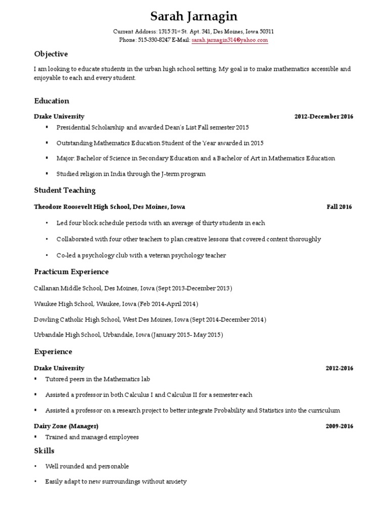 Resume Drake | PDF | Teachers | Behavior Modification