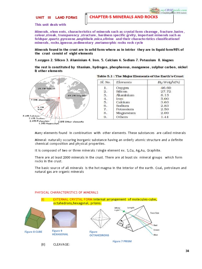 Chapter 5: Minerals and Rocks Overview | PDF | Rock (Geology) | Natural ...