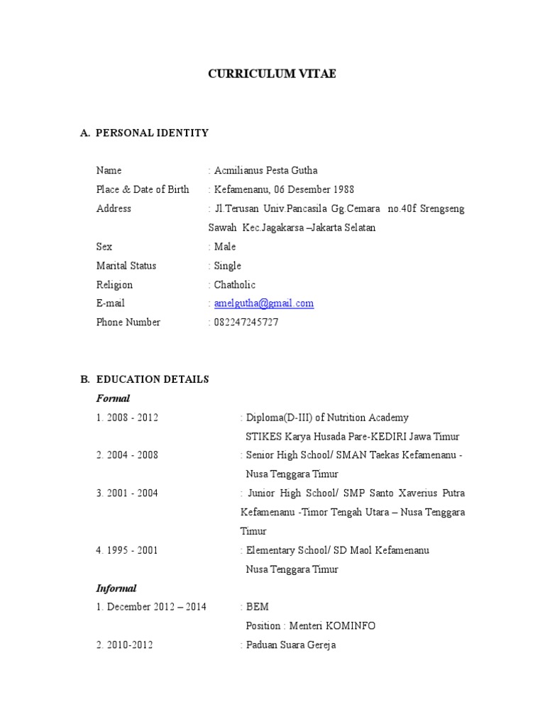 Curriculum Vitae Amel Gutha | PDF