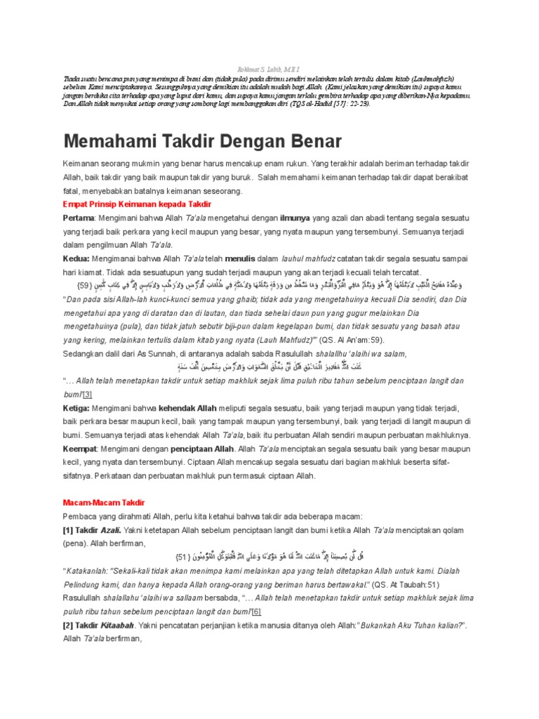 Memahami Takdir | PDF