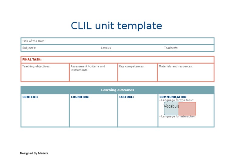 Clil Template Unit | PDF | Semiotics | Communication