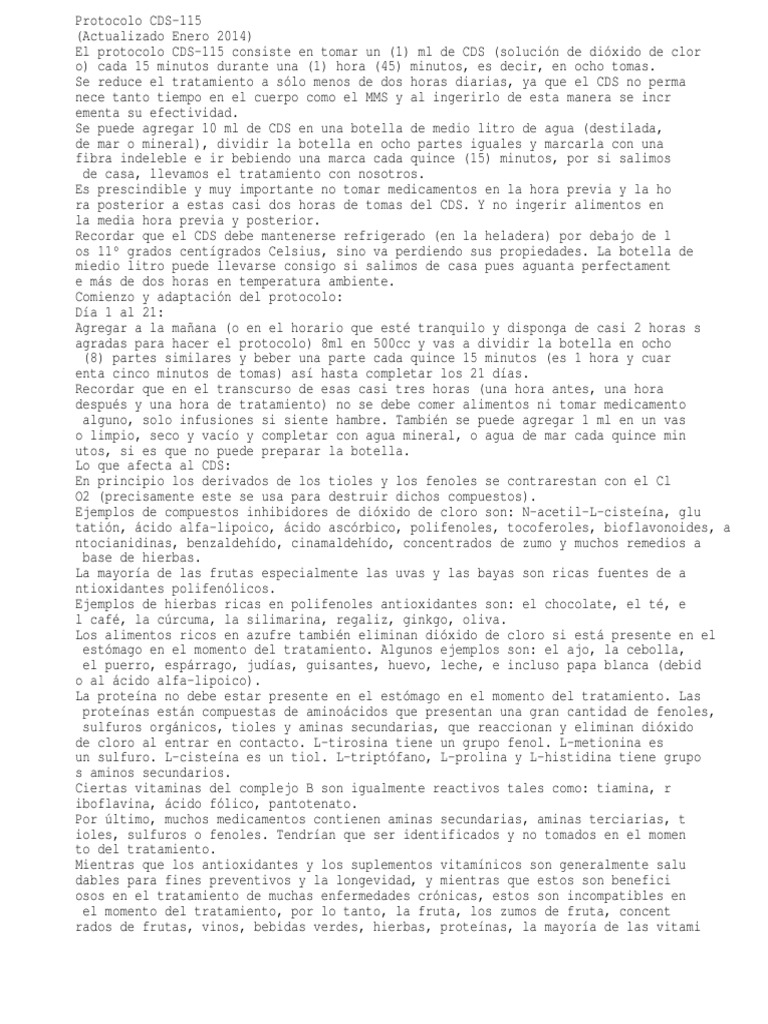 Protocolo CDS 115 | PDF | Medicamentos con receta | Alimentos