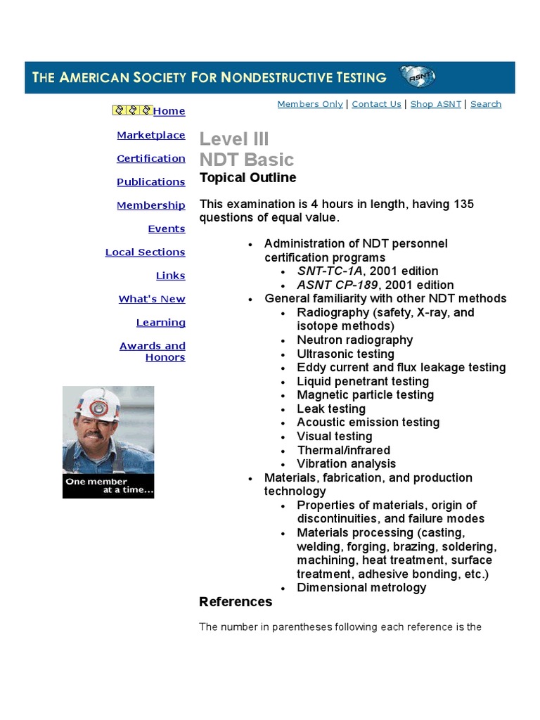 Level III NDT Basic Topical Outline | PDF