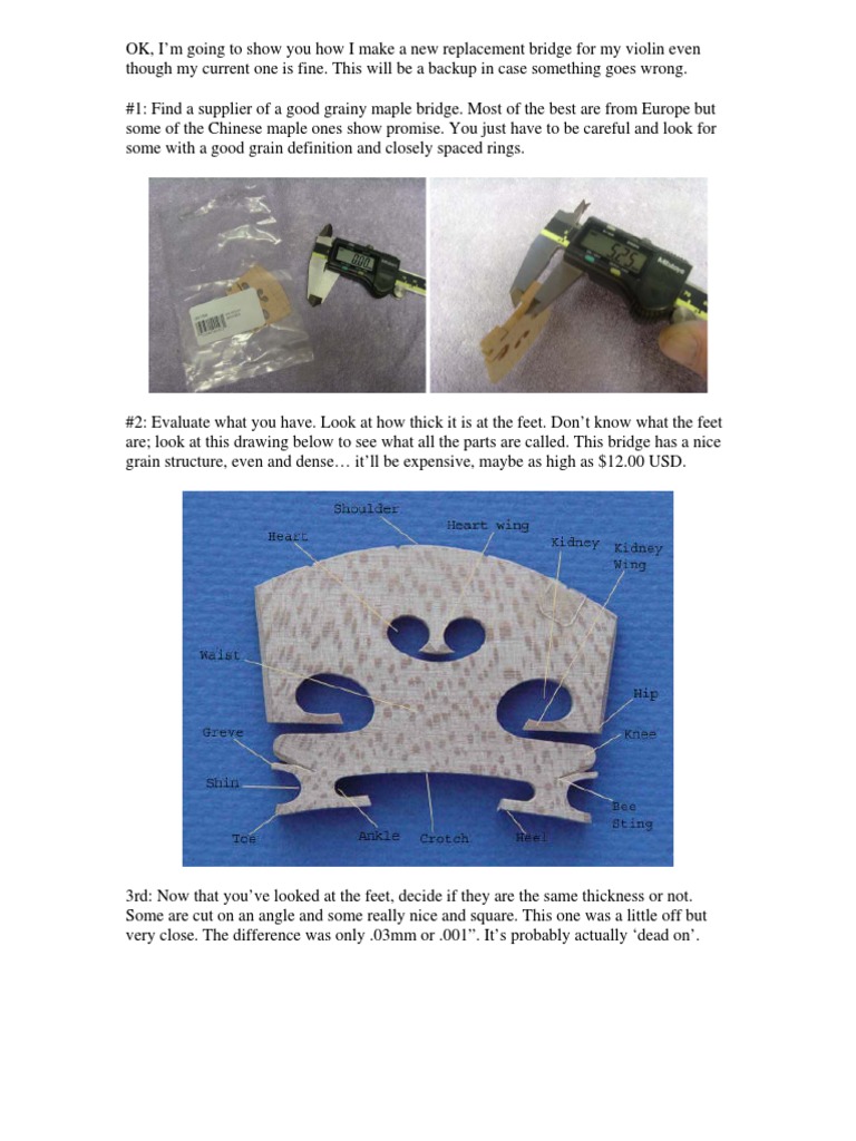 Violin Bridge Replacement Guide | PDF | Violin | Leisure