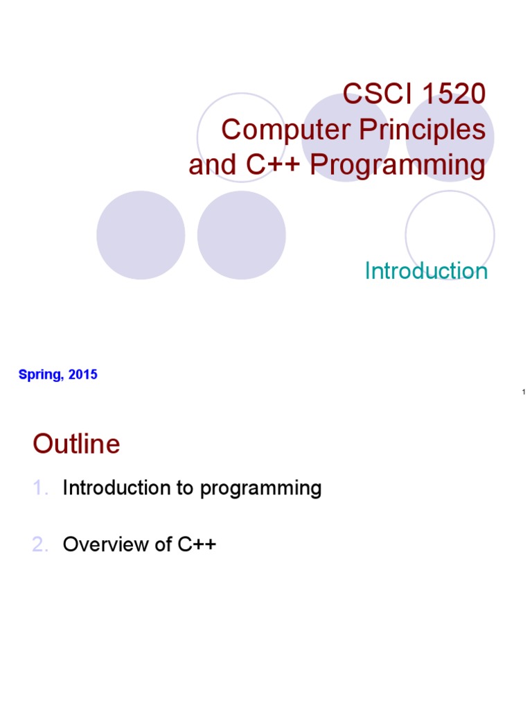 Lec01 Intro CSCI C++ | Download Free PDF | Computer Data Storage ...
