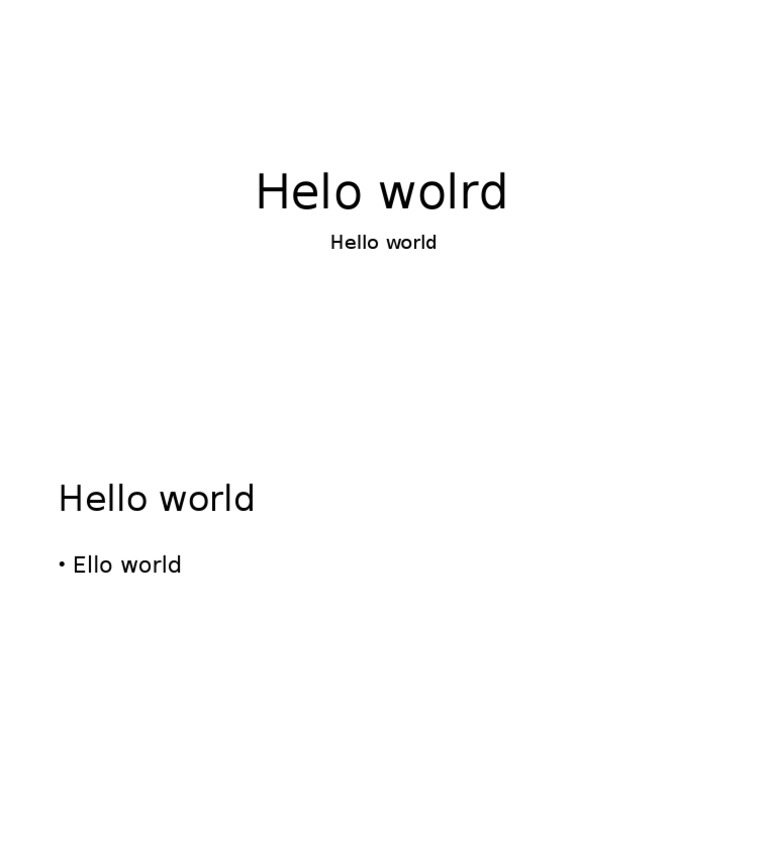 Hello World | PDF