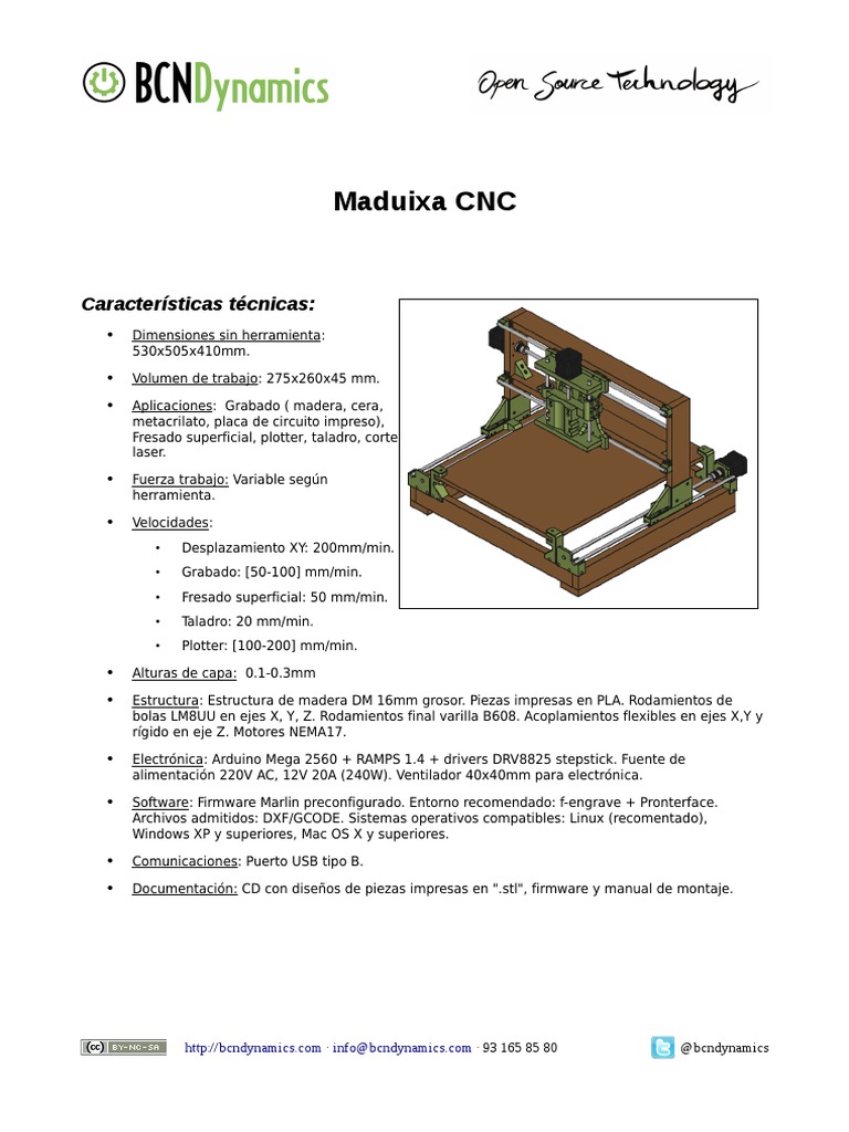 Ficha Tecnica MaduixaCNC Rev1 | PDF