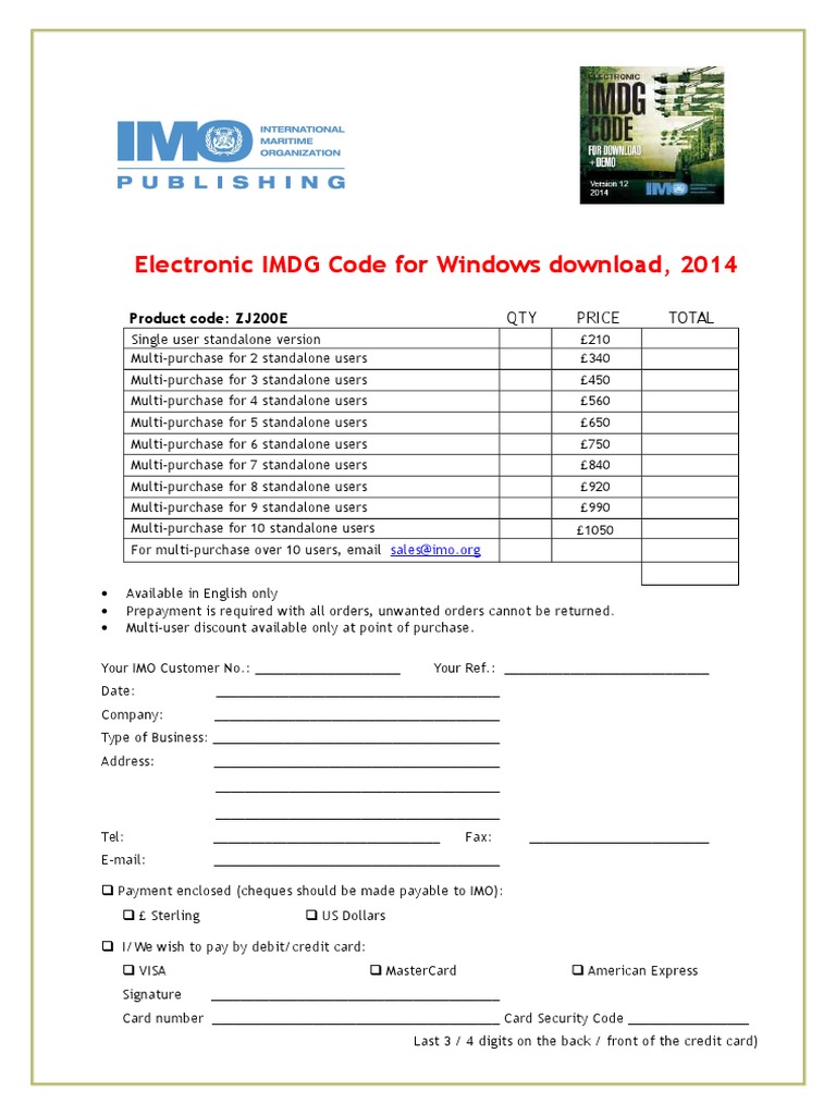Electronic IMDG Code For Windows Download, 2014: Product Code: ZJ200E | PDF