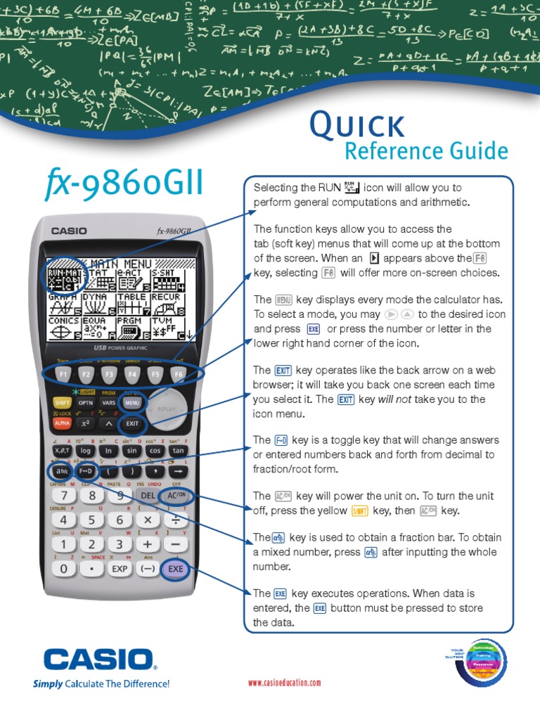 fx-9860GII Calculator Guide | PDF