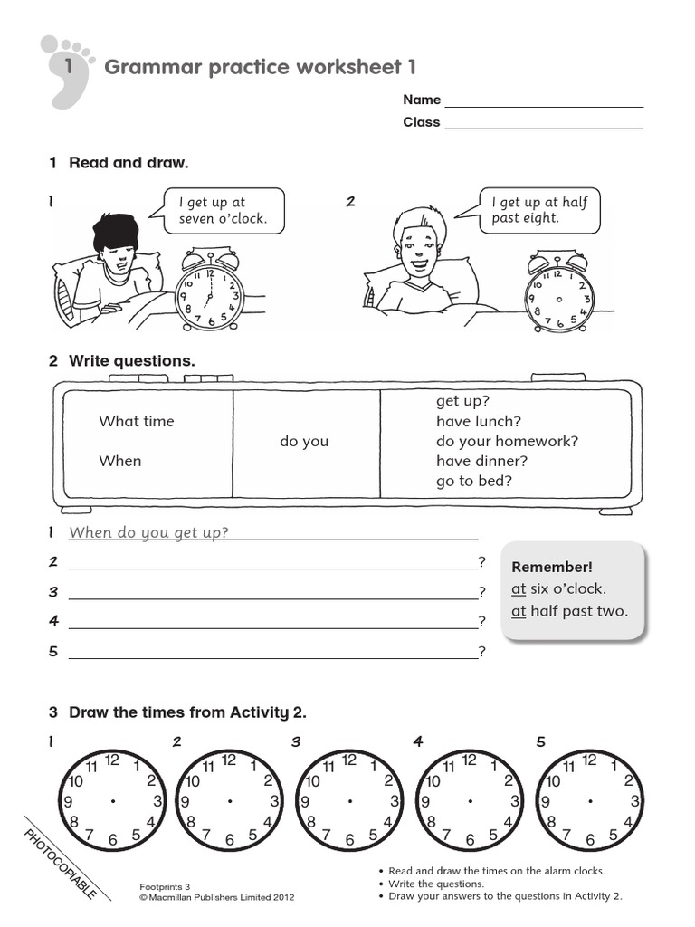 1 Grammar Practice Worksheet 1: 1 Read and Draw | PDF | Career & Growth
