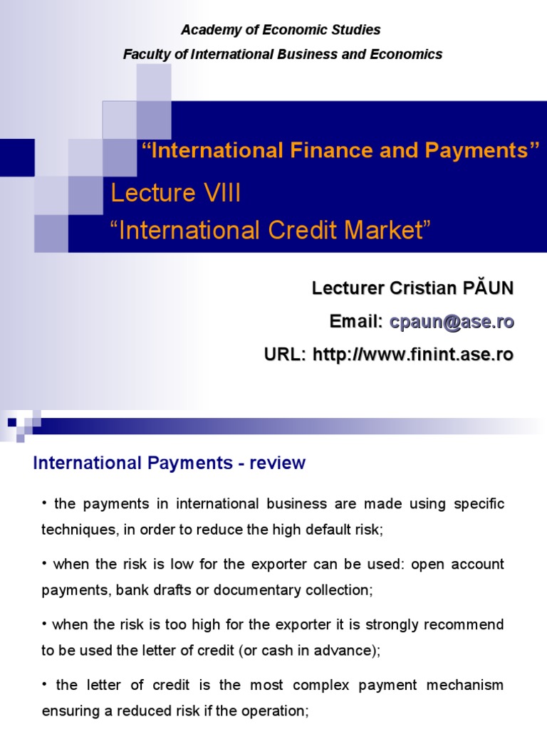 Lecture 9 International Credit Market en | PDF | Credit (Finance ...