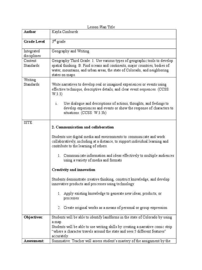Colorado Geography & Writing Lesson | PDF | Geography | Educational ...