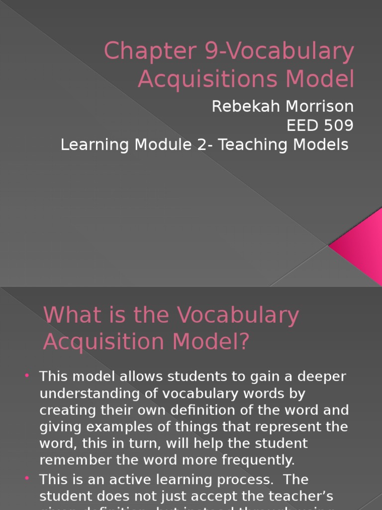 Chapter 9-Vocabulary Acquisitions Model | PDF | Reading Comprehension ...