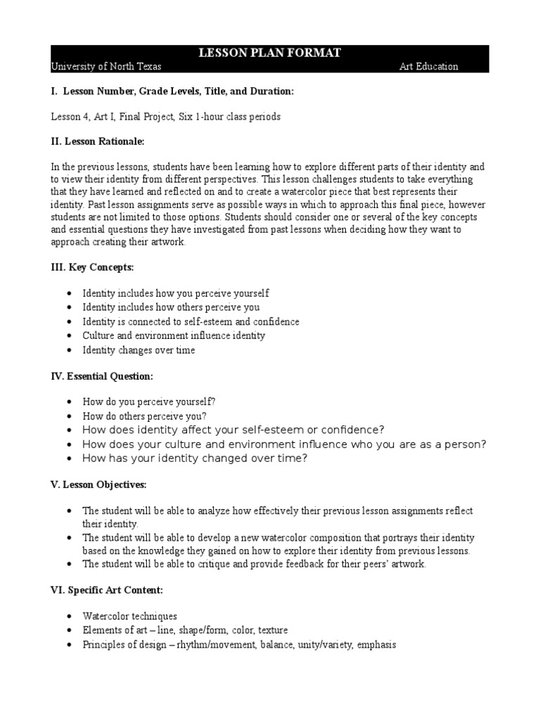 Lesson Plan Format: I. Lesson Number, Grade Levels, Title, and Duration ...