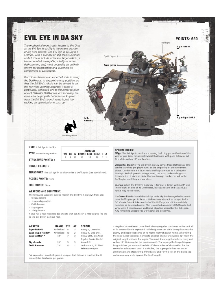 Apocalypse Ork Datasheets 40k Warhammer | PDF | Naval Mine | Unrest