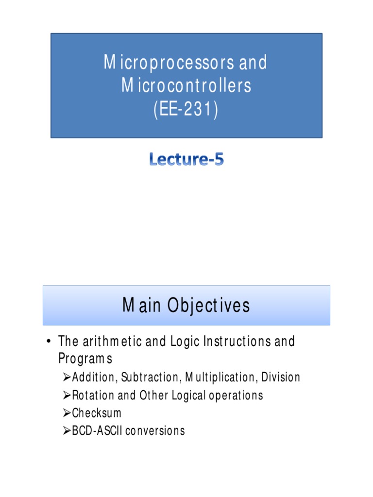 Microprocessors and Microcontrollers (EE-231) | PDF | Binary Coded Decimal | Mathematical Notation