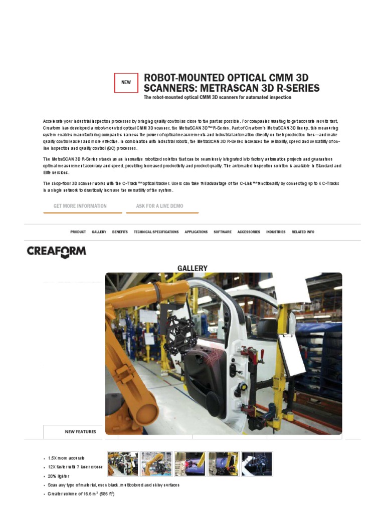 Robot-Mounted Optical CMM 3D Scanner For On-Line Production Inspection ...