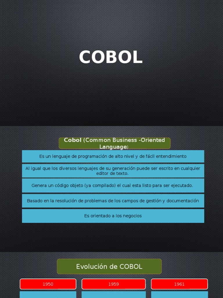 Cobol | PDF | Lenguaje de programación | Programa de computadora