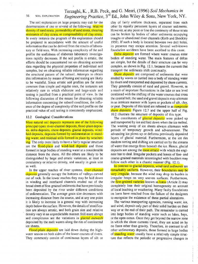 Terzaghi, Peck, and Mesri (1996) | PDF | Deposition (Geology) | Clay