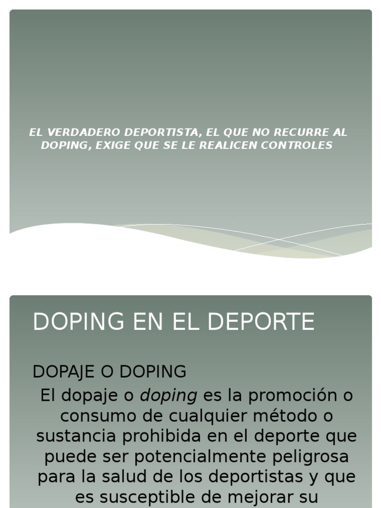 Doping en El Deporte | PDF | Dopaje en el deporte | Drogas